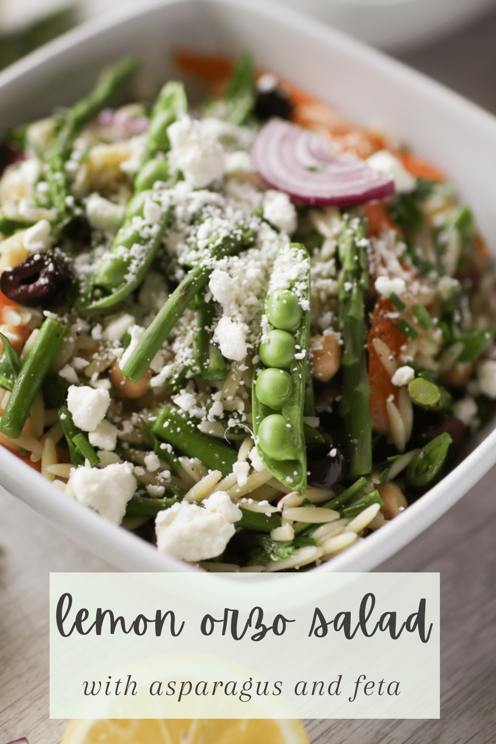 Lemon Spring Orzo Pasta Salad with Feta and Asparagus | Sprig & Spoon