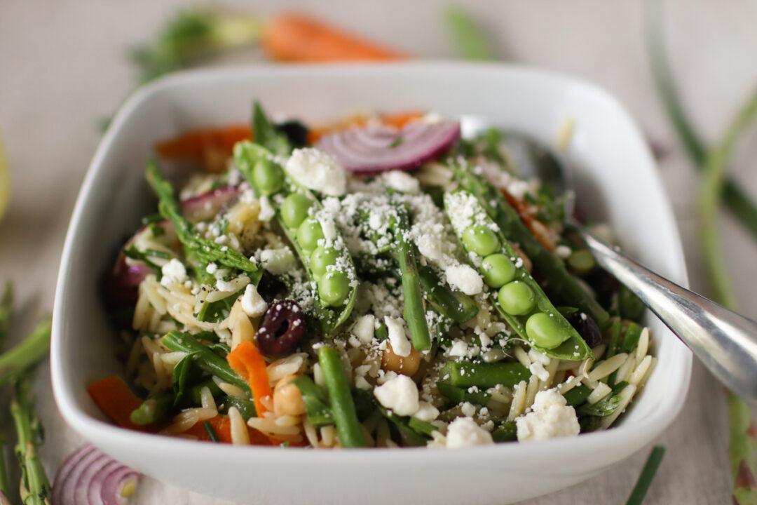 Lemon Spring Orzo Pasta Salad with Feta and Asparagus | Sprig & Spoon