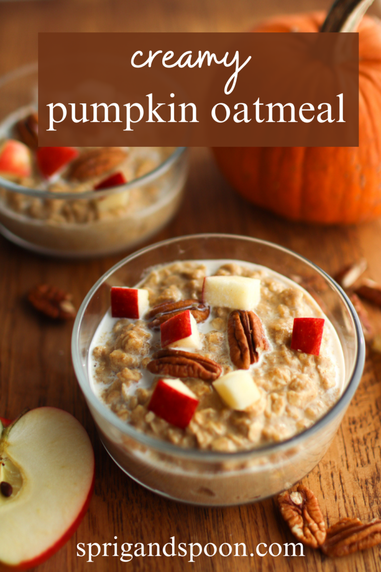 Fall Oatmeal Recipe: Pumpkin Spice Oats with Apple + Pecans | Sprig & Spoon