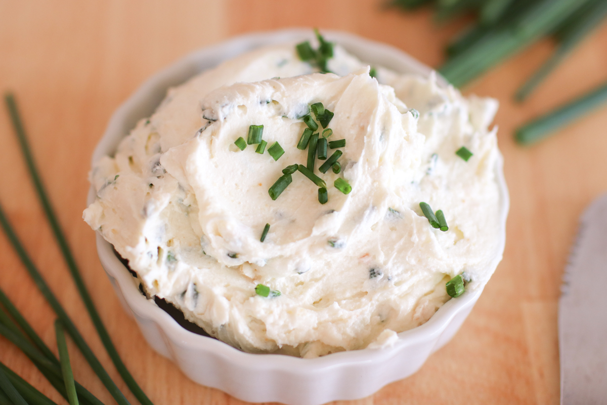 Homemade Chive and Onion Cream Cheese | Sprig & Spoon